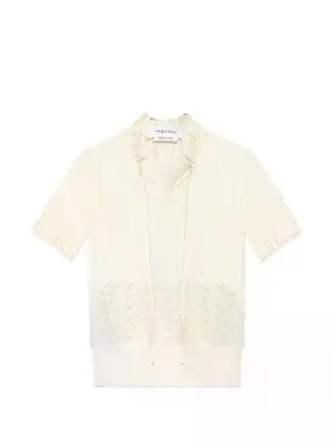 Alexander McQueen Pointelle-knit Top In Ivory - Neutrals