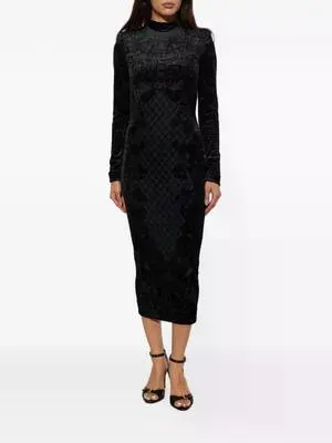 Balmain Velvet Patterned Midi Dress