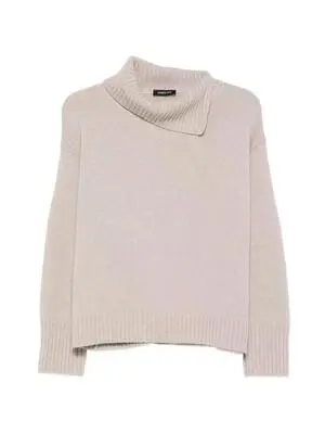 ANNE CLAIRE Asymmetric Roll-neck Sweater - Neutrals