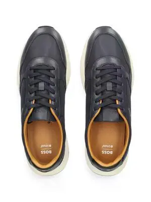 BOSS Leather-panelled Mesh Sneakers