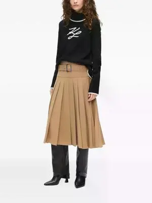 KARL LAGERFELD Karl Lagerfeld Pleated Midi Skirt With Belt