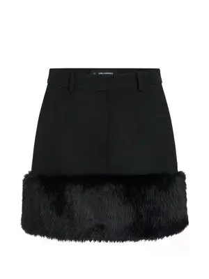 Karl Lagerfeld Faux-fur Trim Mini Skirt