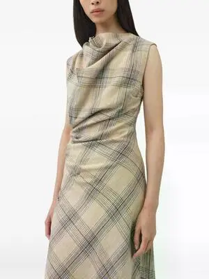 Simkhai Burke Draped Plaid Midi Dress