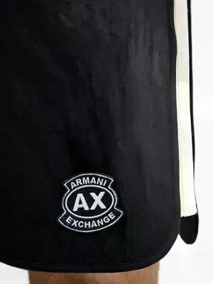 Armani Exchange Logo-patch Side-stripe Shorts