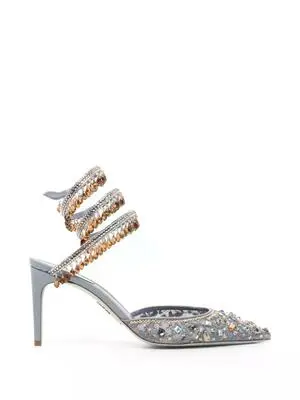 Rene Caovilla Christy Crystal-embellished Pumps - Blue