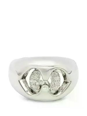 BVLGARI 2010s Abraccio Diamond Ring - Silver