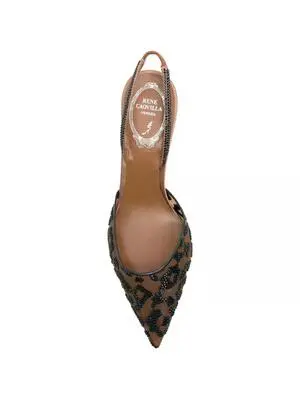 Rene Caovilla 80mm Allura Crystal-embellished Leopard Print Pumps