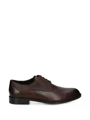 BOSS Woven Panel Leather Lace-up Shoes