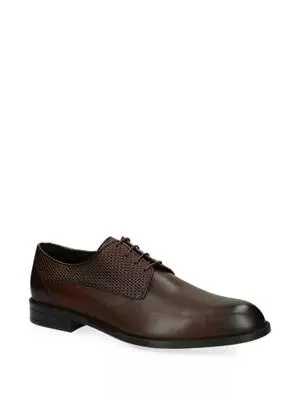 BOSS Woven Panel Leather Lace-up Shoes
