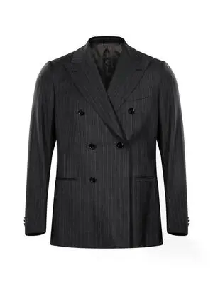 Caruso Pinstriped Double-breasted Suit - Grey
