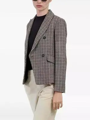 Eleventy Houndstooth Double-breasted Blazer - Brown