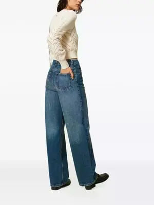 TWINSET Wide-leg Jeans With Ripped Details