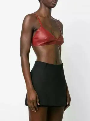 THE MANNEI Sierra Leather Cropped Tank Top
