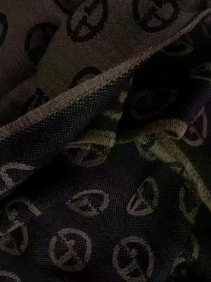Giorgio Armani Monogram-pattern Frayed Scarf