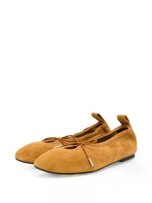 ALOHAS Suede Bow-detail Ballet Flats