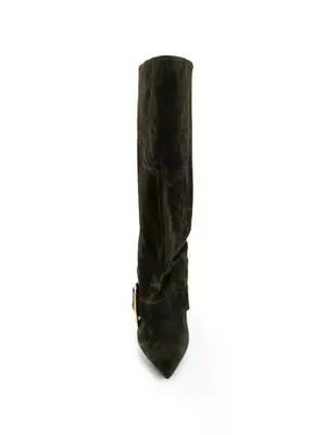 Balmain Anthem Buckle-detail Suede Boots