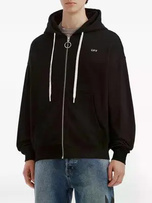 Off-White Logo-print Zip-up Hoodie