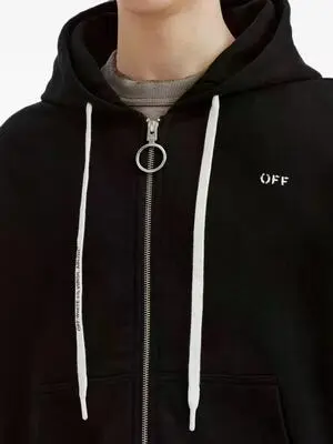 Off-White Logo-print Zip-up Hoodie