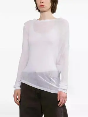 Helmut Lang Twisted Long-sleeve Sheer Top