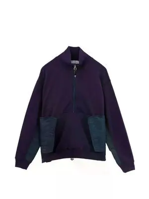 Toga Panelled Quarter-zip Sweater - Purple