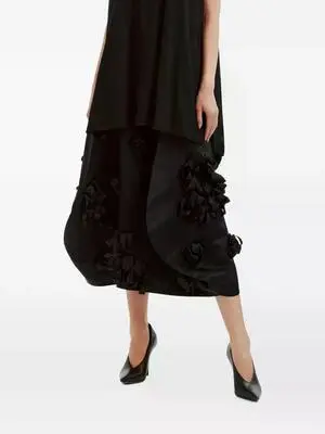 ENFOLD Ruffled Floral-appliqué Midi Skirt