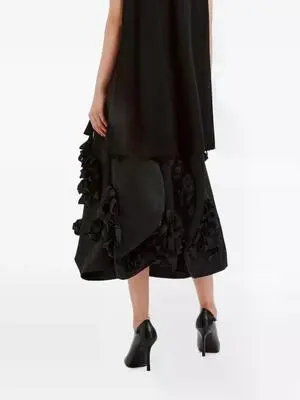 ENFOLD Ruffled Floral-appliqué Midi Skirt
