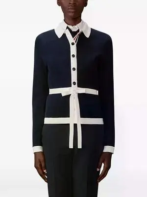 Thom Browne Bow-detail Cardigan - Blue