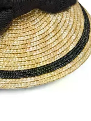CA4LA Bow-embellished Straw Hat