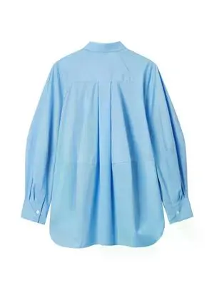 ENFOLD Pleated-sleeve Shirt - Blue