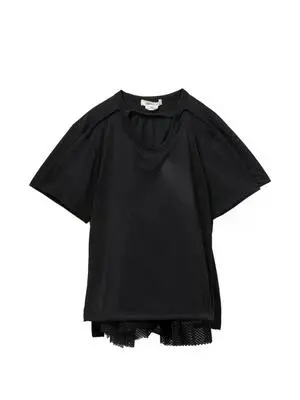 Comme Des Garçons Cutout Pleated T-shirt - Black