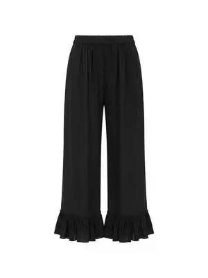 Chloé Cropped Fluid Pants In Crêpe De Chine