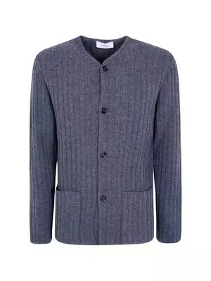 LARDINI Le Origini Ribbed-knit Button-up Cardigan - Grey