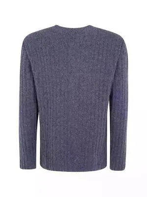LARDINI Le Origini Ribbed-knit Button-up Cardigan