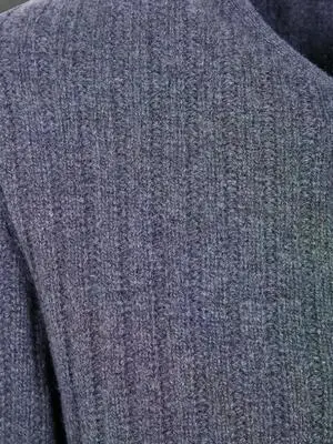 LARDINI Le Origini Ribbed-knit Button-up Cardigan