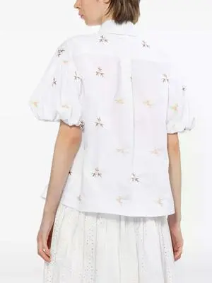 Simone Rocha Embroidered Puff-sleeve Shirt