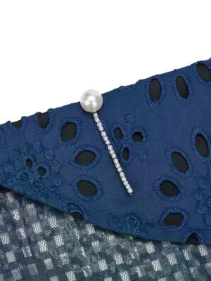 CA4LA Lace-trimmed Broderie Anglaise Headscarf