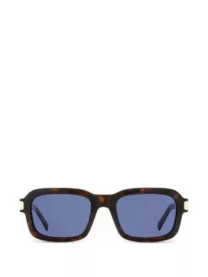 Mcm Rectangular Frame Logo Plaque Sunglasses - Brown