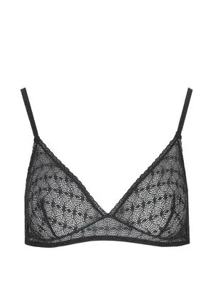 LAURA URBINATI Geometric-lace Bra - Black