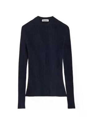 JIL SANDER Ribbed-knit Lightweight Sweater - Blue