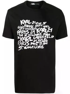 Karl Lagerfeld Logo Address Print T-shirt