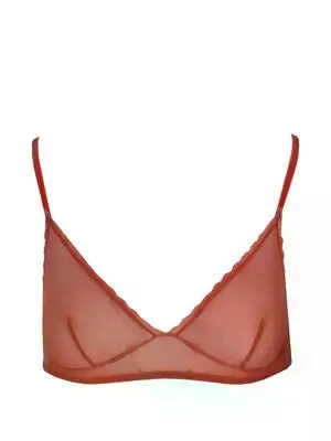 LAURA URBINATI Tulle-panelled Triangle Bra - Orange