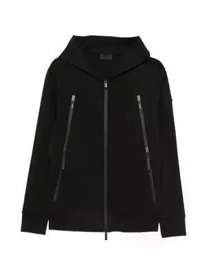 Moncler Cotton Blend Full Zip Hoodie - Grey