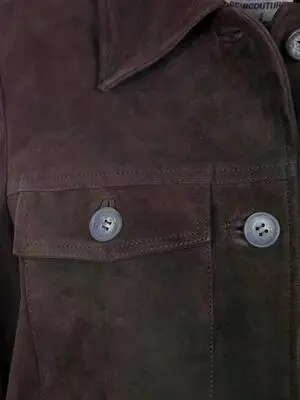 SEMICOUTURE Penny Suede Multi-pocket Jacket - Brown