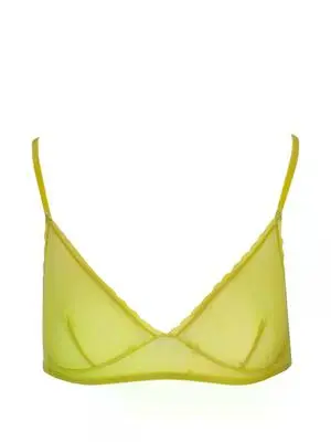 LAURA URBINATI Tulle Scalloped-edge Bra - Green