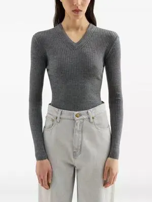 JIL SANDER Ribbed-knit V-neck Sweater