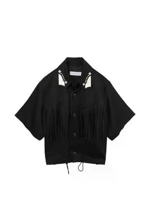 Toga Fringe-detail Embellished Shirt - Black
