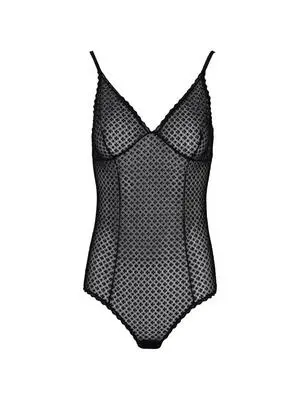 LAURA URBINATI Plumetis V-neck Bodysuit