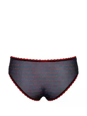 LAURA URBINATI Sheer-mesh Lace-trim Briefs - Black