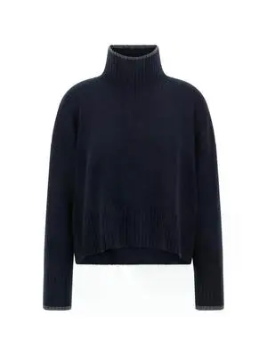 Pinko Ribbed-knit High-neck Sweater - Blue