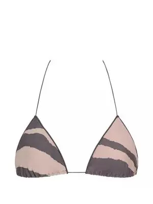 TROPIC OF C C Zebra-print Bikini Top - Neutrals